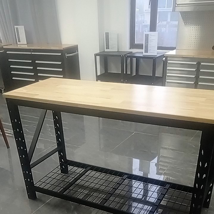 Heavy Duty 60''x 37.8'' Mechanics Work Bench With Rubber Wood Top ...