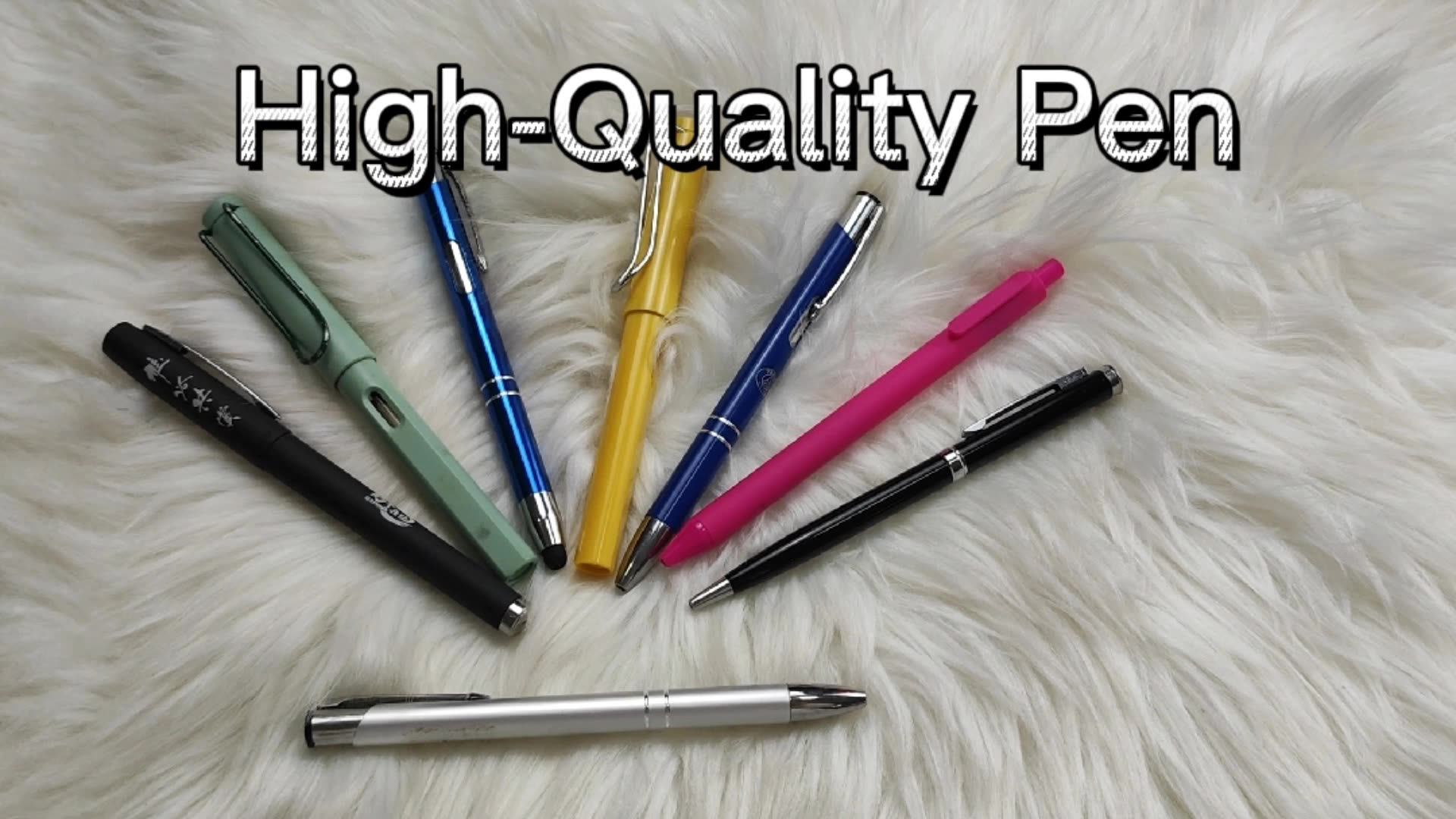 Ai-mich Promotional Custom Recycled Plastic Ballpoint Pens Ball Pens With Logo Advertising ...
