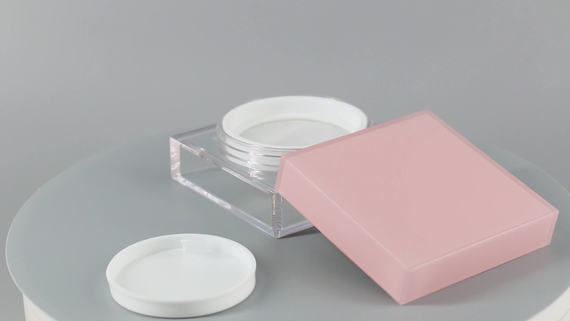 Pink Square Facial Powder Packaging Box With Sifter Custom Loose Powder ...