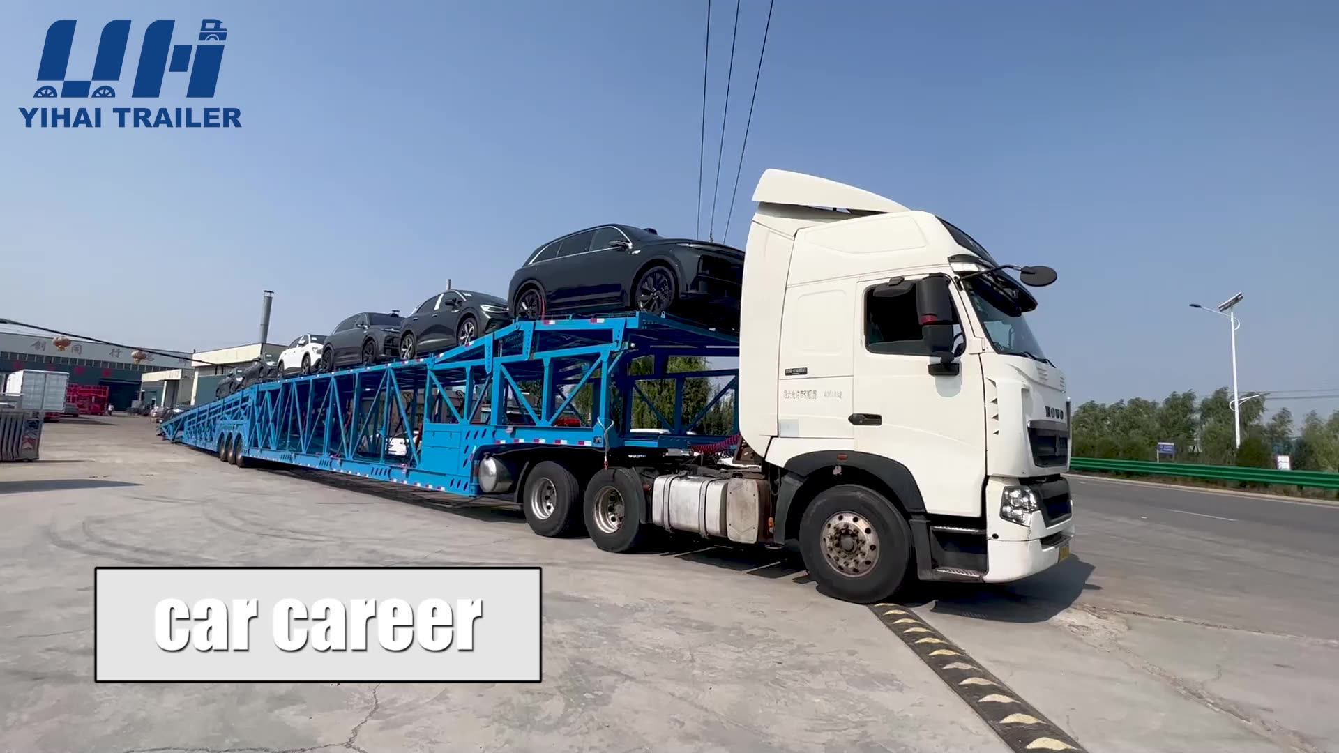 Yihai 2 3 Axles 40 Tons Vehicle Carbon Steel Car Carrier Trailers ...