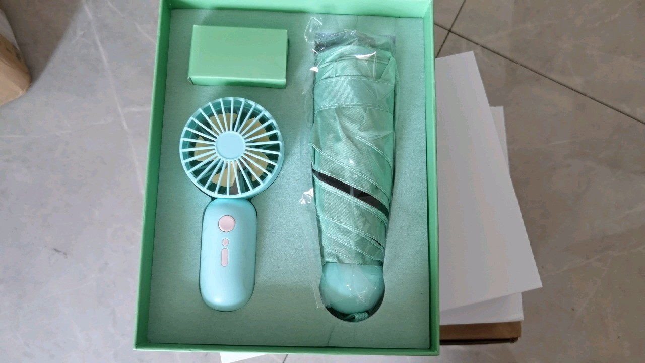 Custom Promotional Gift Sets Small Fan And Umbrella Gift Set Business ...