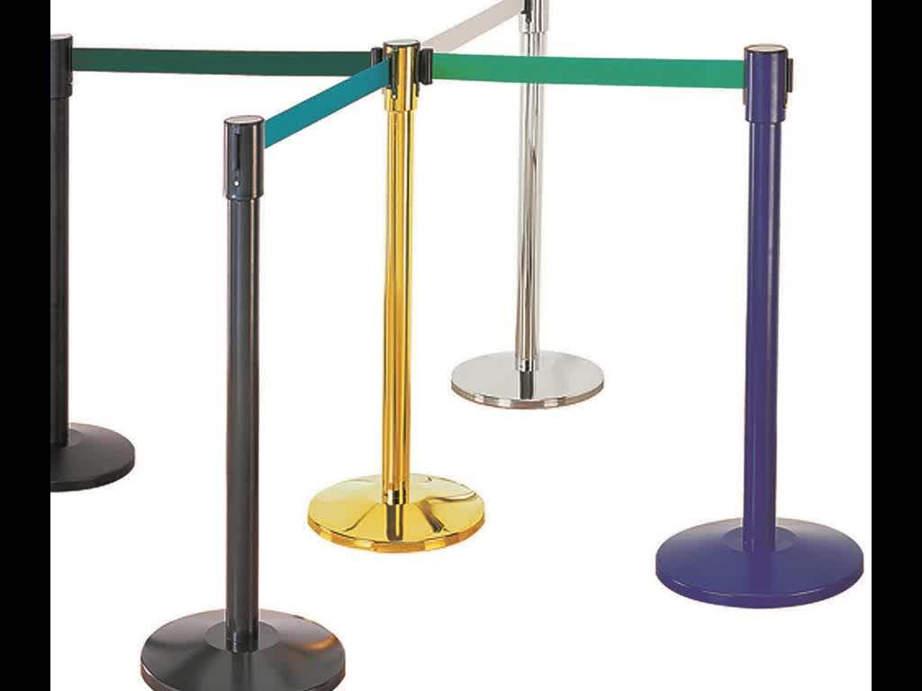 Hotel Stainless Steel Bank Rope Stanchion Crowd Control Barrier Queue ...