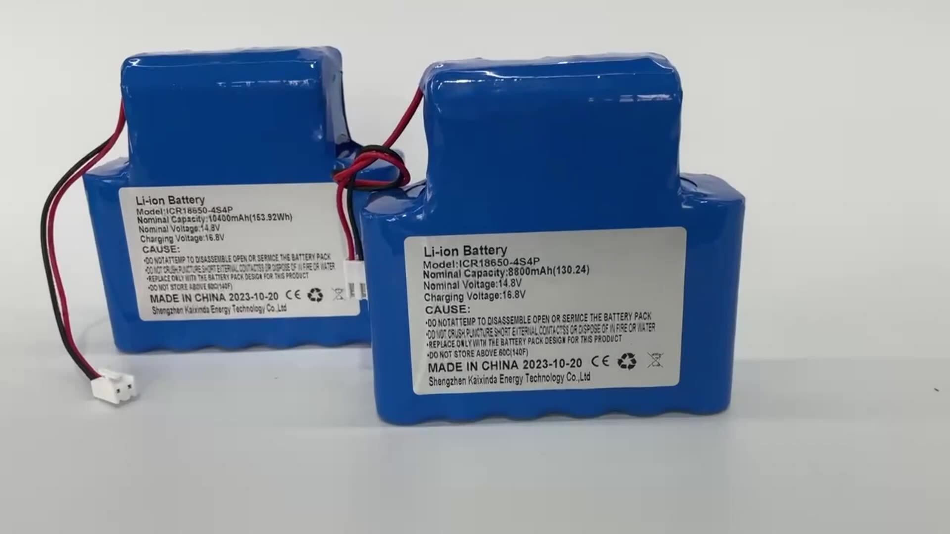 Lithium Ion Battery 14.8v 8.8ah 8800mah 10400mah Li-ion Icr18650-4s4p ...