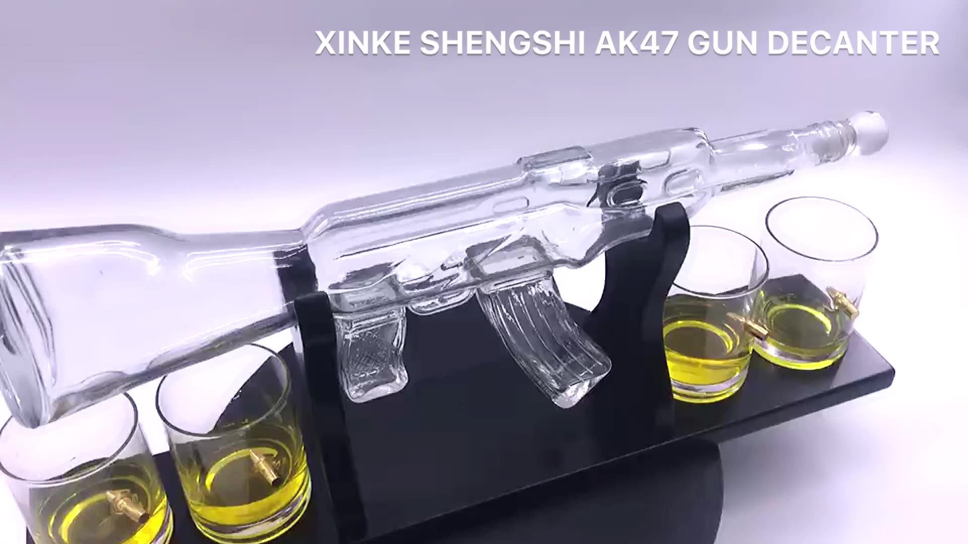Limited Edition Elegant Ak 47 Rifle Gun Whiskey Decanter With 4 Shotgun ...