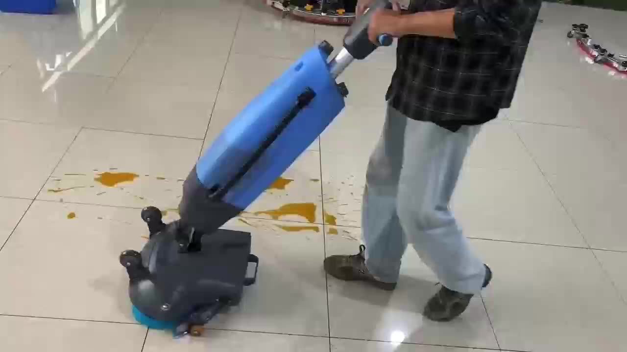 Mini Walk Behind Auto Scrubber Floor Cleaner Machine Electrical Self ...