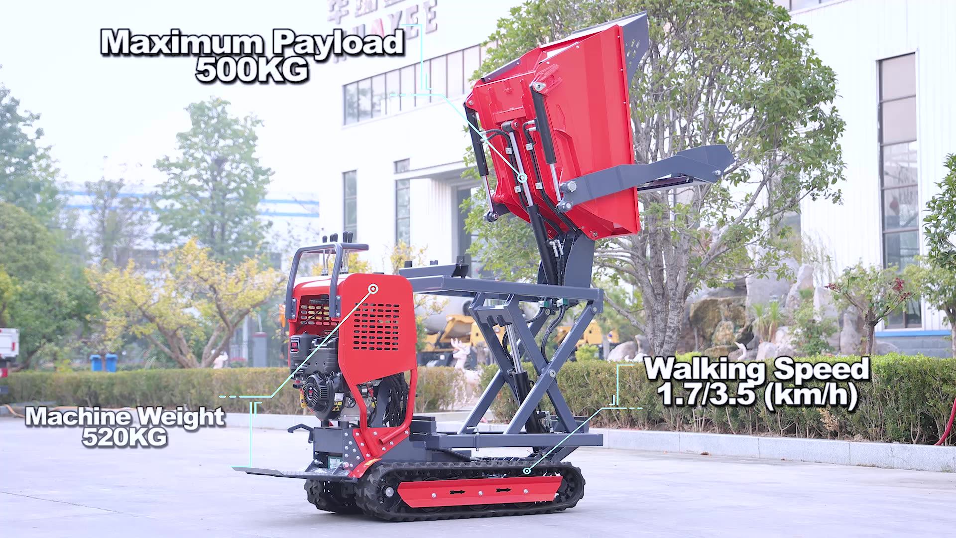 High Quality Small Crawler Dumper Truck 500kg Hydraulic Garden Use Mini ...