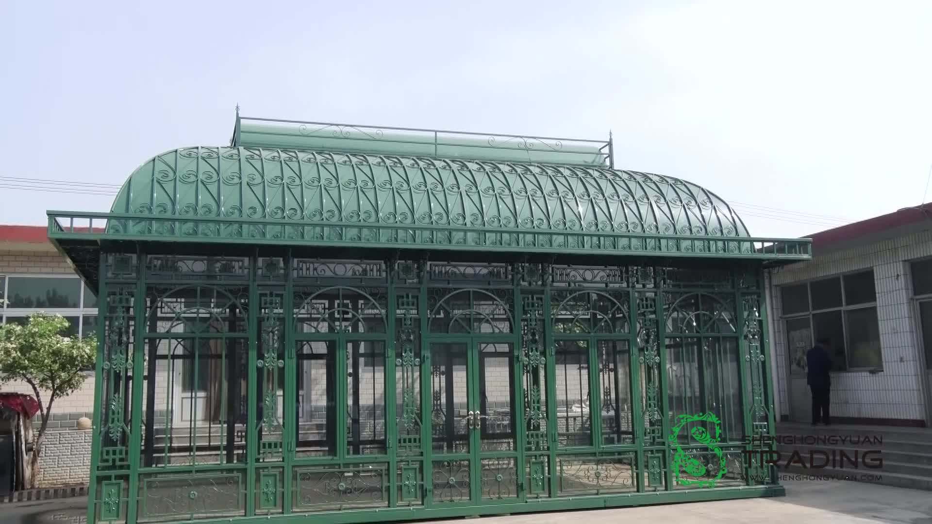 Prefab Wrought Iron Glass Garden House - Buy Glass House,Glass Garden ...