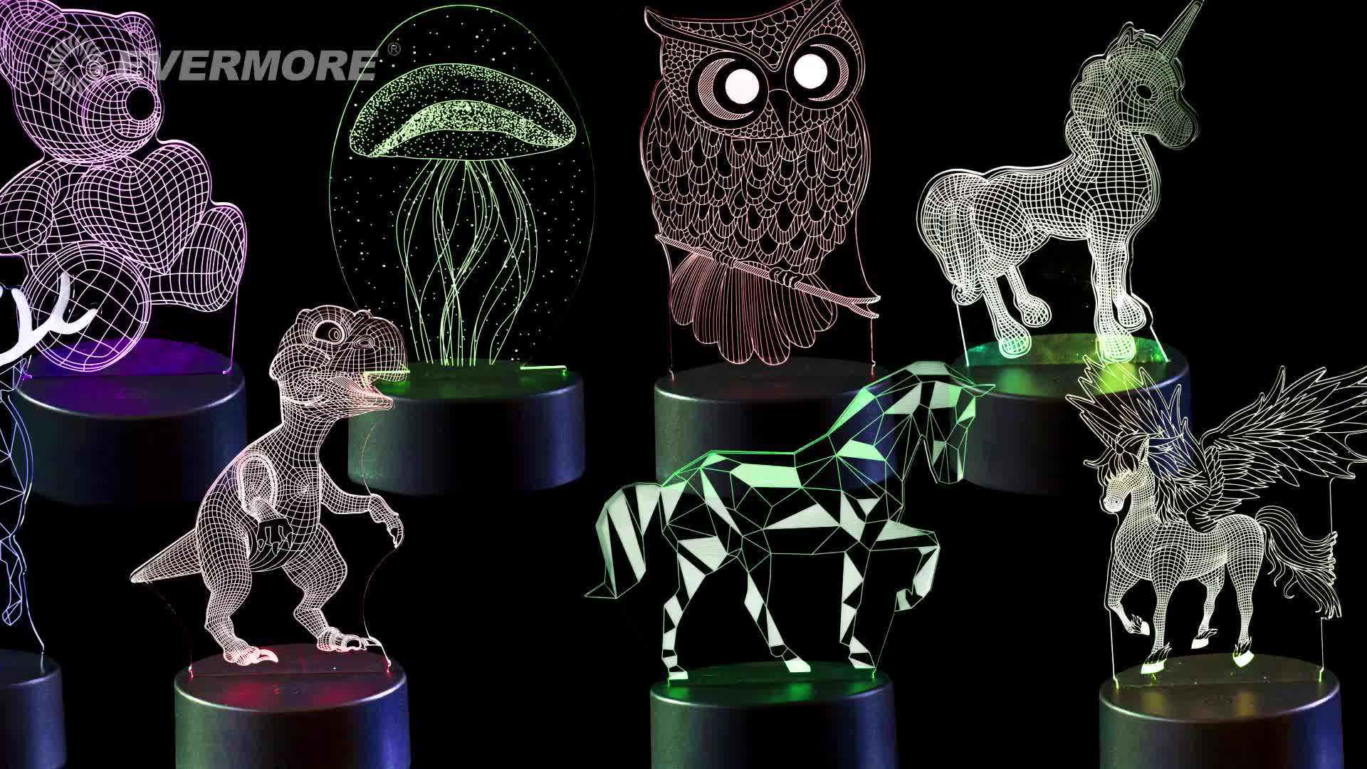 Acrylic 3d Illusion Rgb Led Lamp Base - Buy 3d Illusion Acrylic 7colors ...