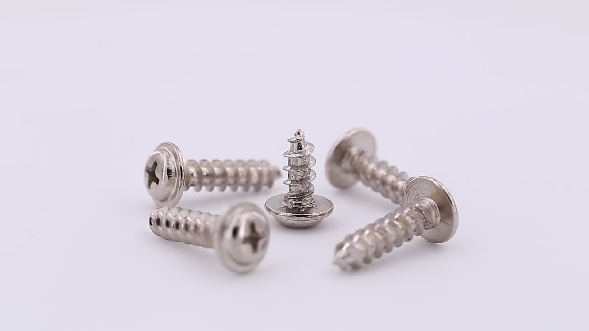 PWA镀镍圆头十字带垫自攻螺丝钉盘头尖尾钉M2M2.3M2.6M3M3.5M4M5-阿里巴巴