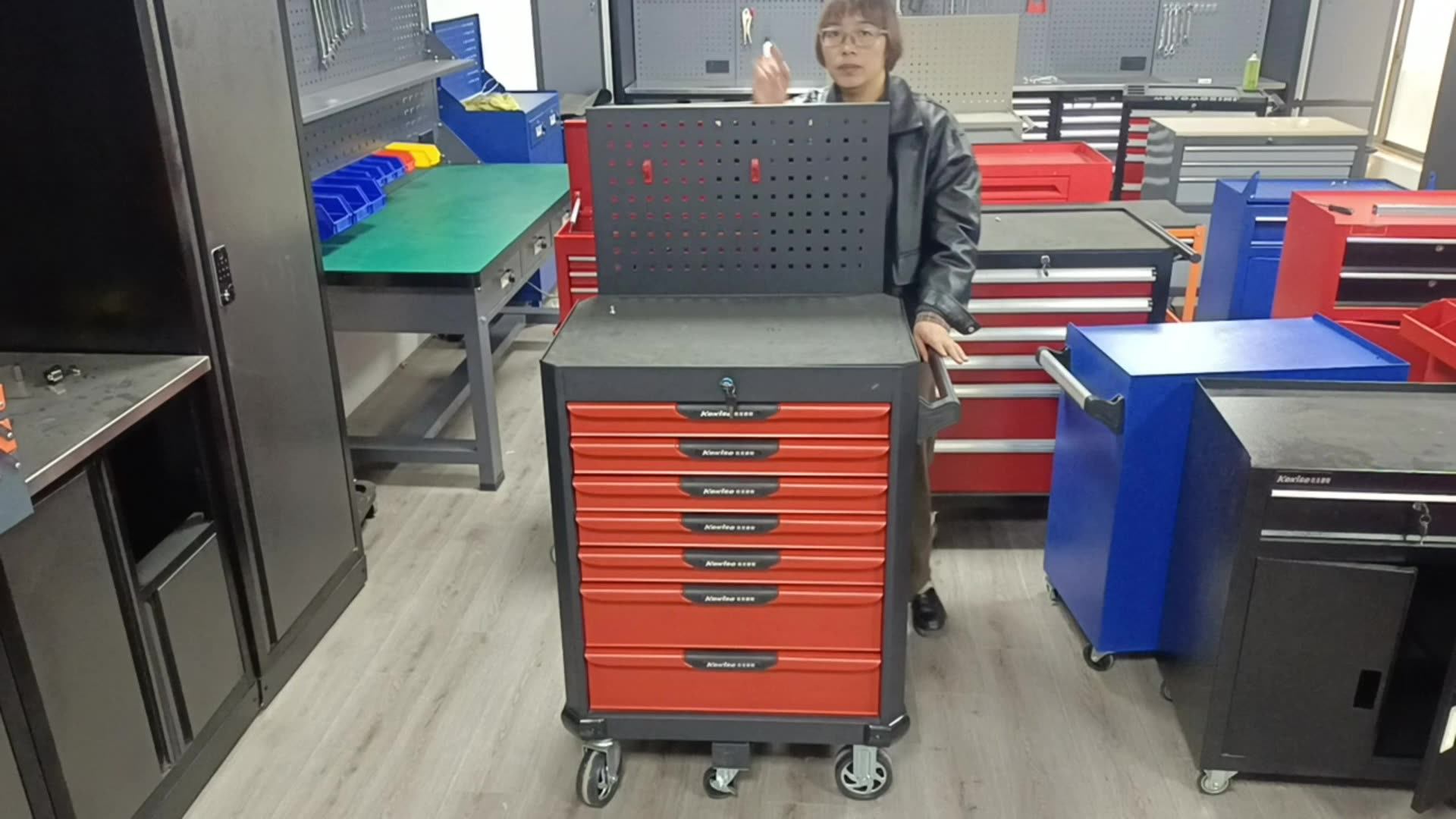 Customized Metal Garage Storage Cabinet Heavy Duty Workbench With ...