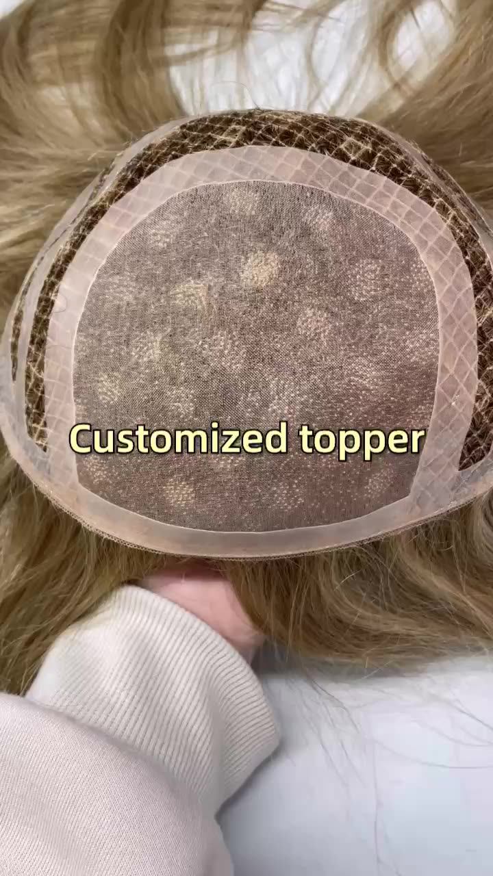 Customized Balayage Mono Lace Fish Net Hair Piece Integration Women ...