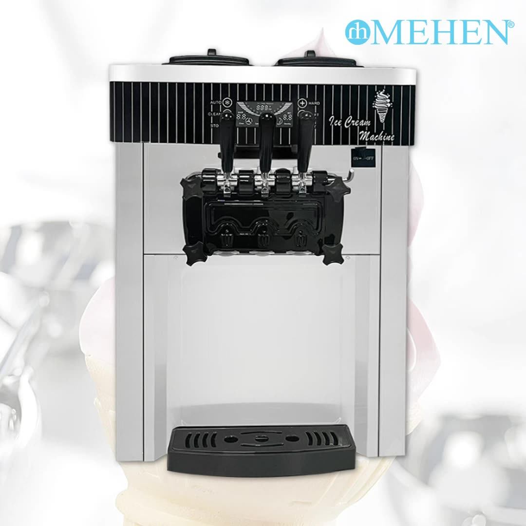 Mehen Table Automatic 3 Flavors Ice Cream Cone Machine Soft Serve Ice ...
