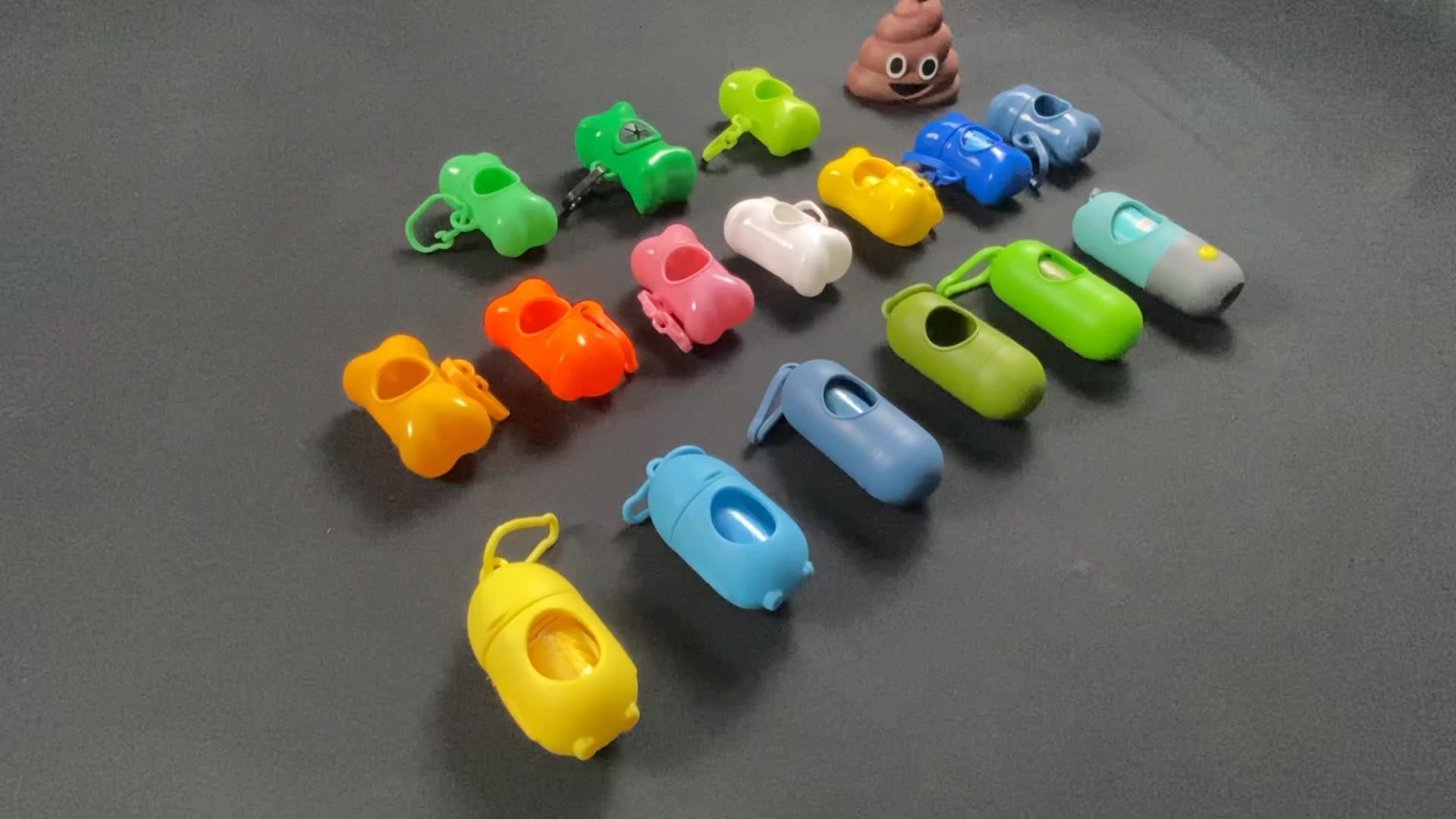 Pill Shaped Pet Waste Bag Holder Custom Printing Plastic Dog Poop Bag ...