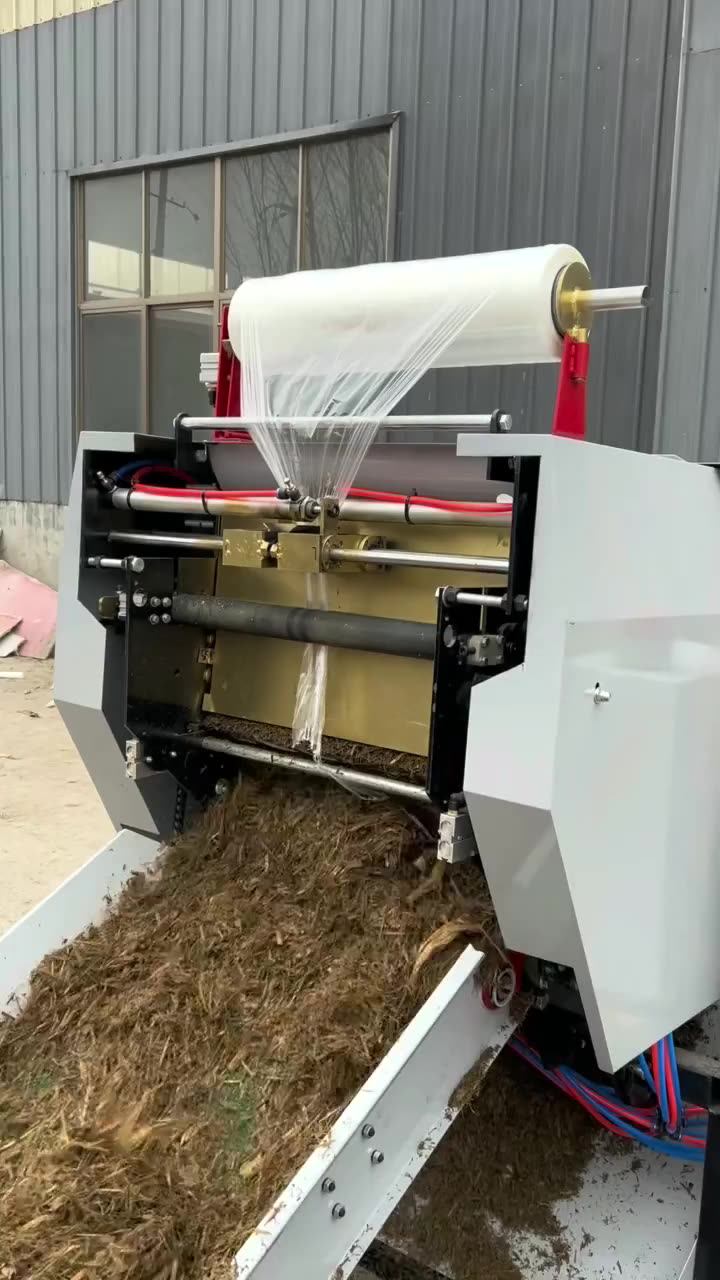 Cow And Sheep Forage Silage Feed Bundling And Wrapping Machine For Wet ...