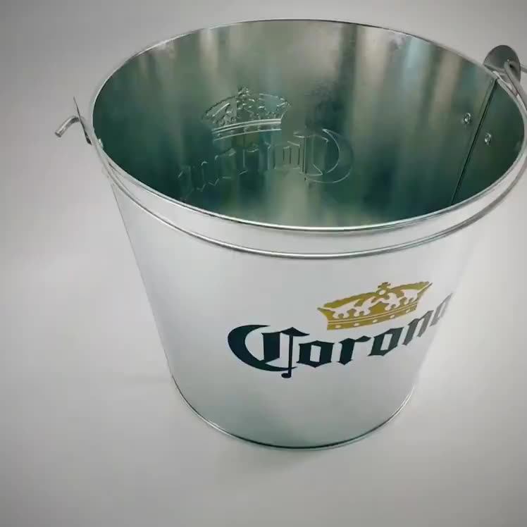 Corona Promotion Zinn Verzinkter Metall Eis Kübel Custom Logo Branding ...