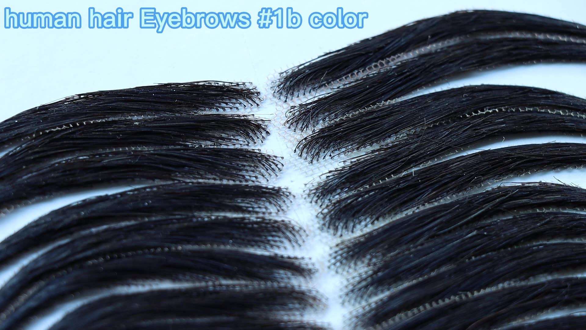 False Eyebrows 100% Human Hair Artificial Real Hair Handmade Crochet ...