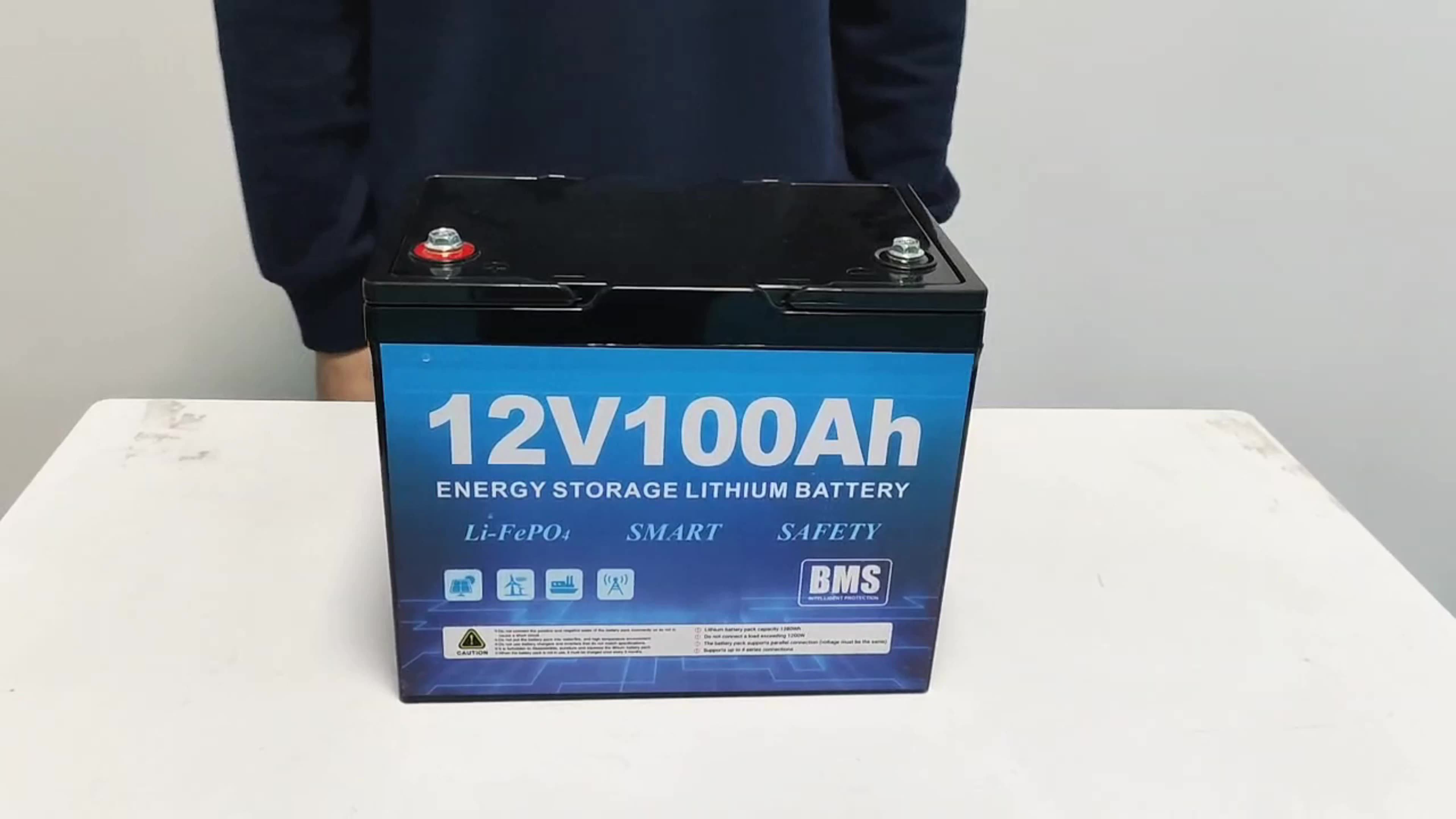 Deep Cycles Lifepo4 12v 100ah Lifepo4 Battery 1.28kwh Lithium Ion Solar ...