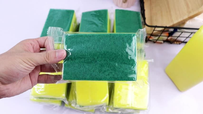 Dish Pan Pot Washing Scrub Sponge Kitchen Thick Scrubber Pad Cleaning ...