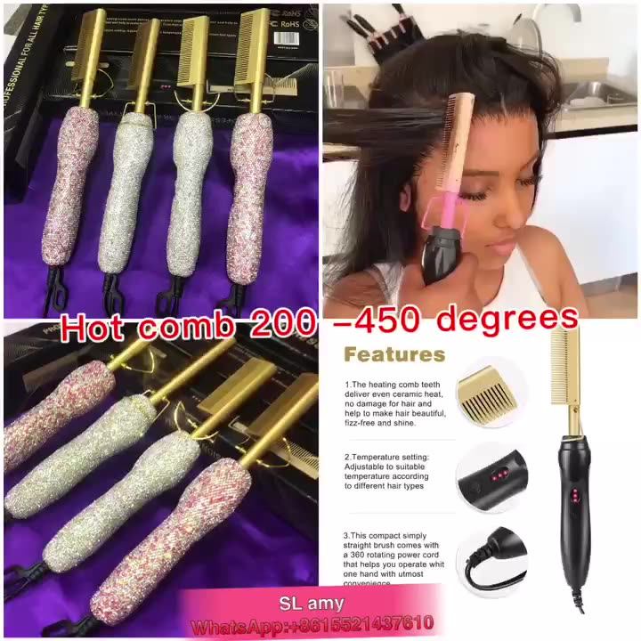 Most Popular 500 Degrees Flat Iron Heated Hotcombs And Curlin Private Label Fast Hair ...