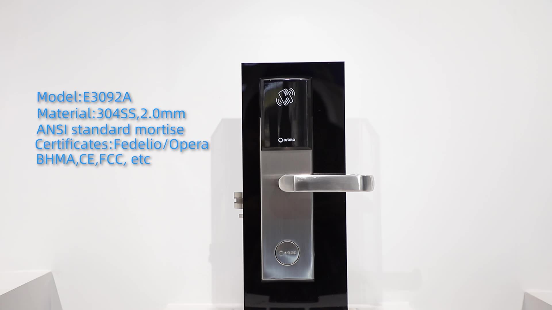 Orbita American Latch Deadbolt Waterproof Rfid Hotel Swipe Smart Chip ...
