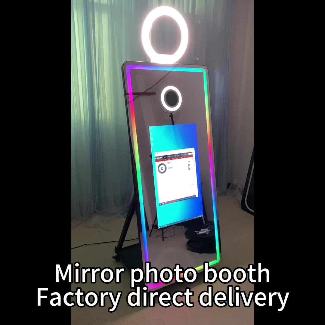 New 2024 Magic Mirror Photo Booth Led Frame Machine With Camera And Printer Touch Screen Glass ...