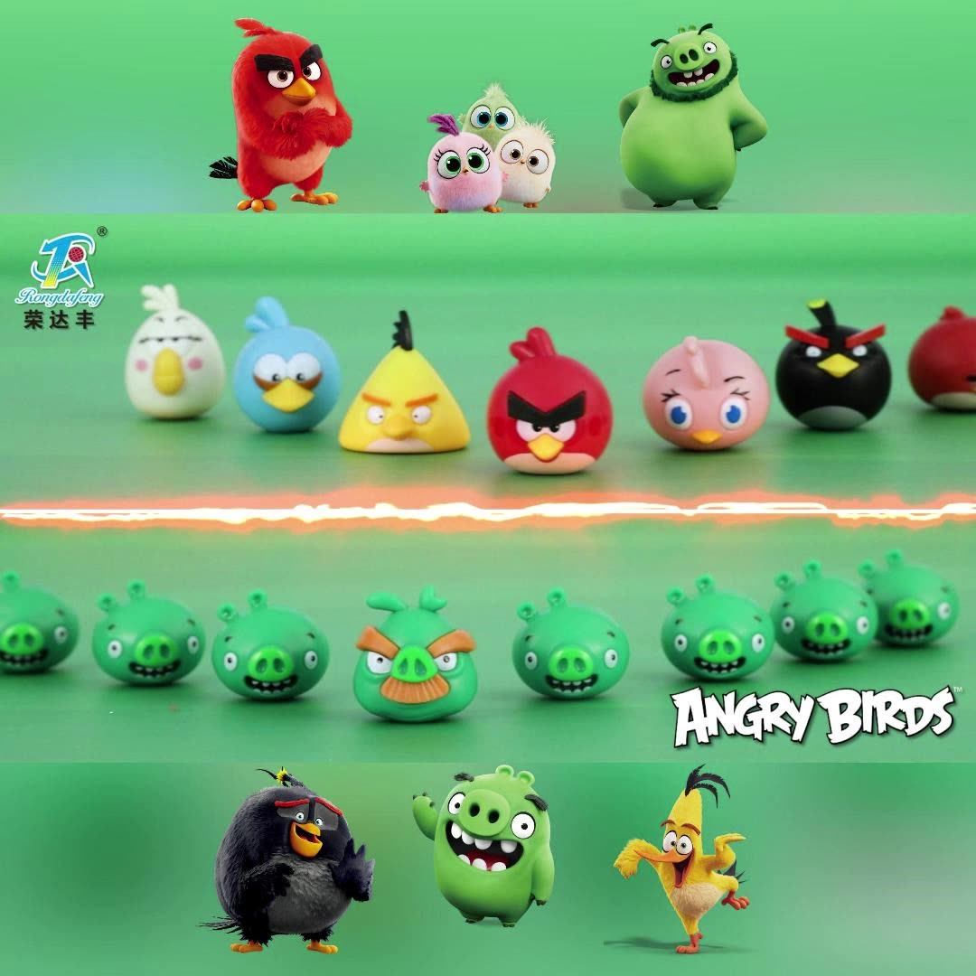 Birds Angry Anime Cartoon Full Set Building Blocks Launching Actual ...