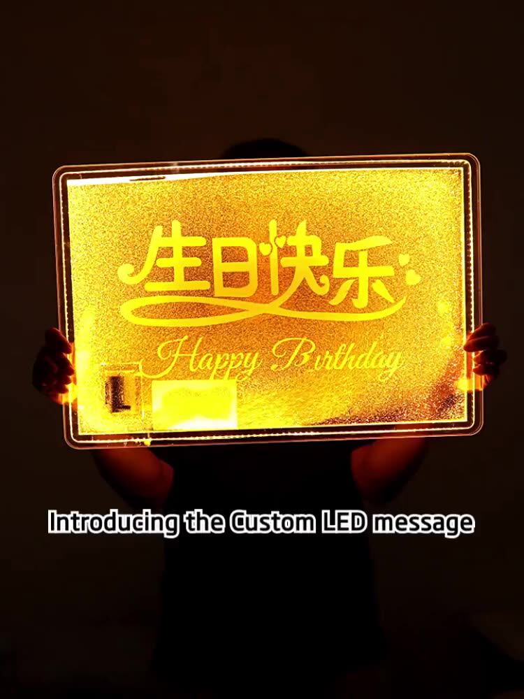 Custom Led Message Board Sign Nightclub Vip Marquee Presenter For Happy ...