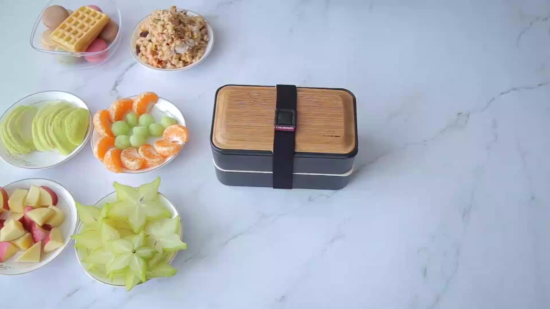 Double Layer Lunch Box Food Container Double Layer Leakproof Lunch ...