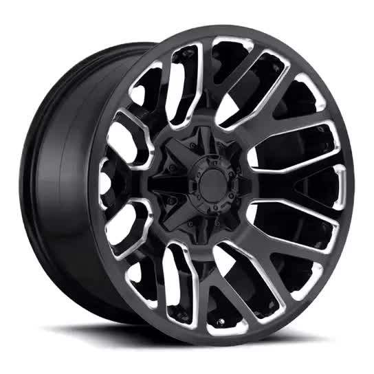 20x9.5 6x139.7 5x127 6x135 Black Milled Offroad Wheels 4x4 For Pick Up ...