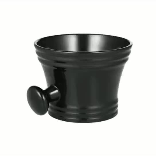 Black Porcelain Shaving Scuttle Mug Keep Lather Always Warm Large Deep ...