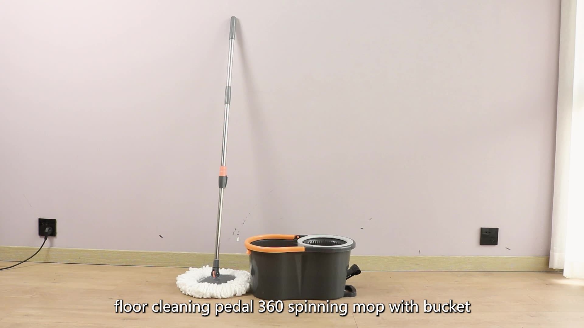 Spin Mop With Big Wheels And Stainless Steel Wrinhousehold Cleaning ...