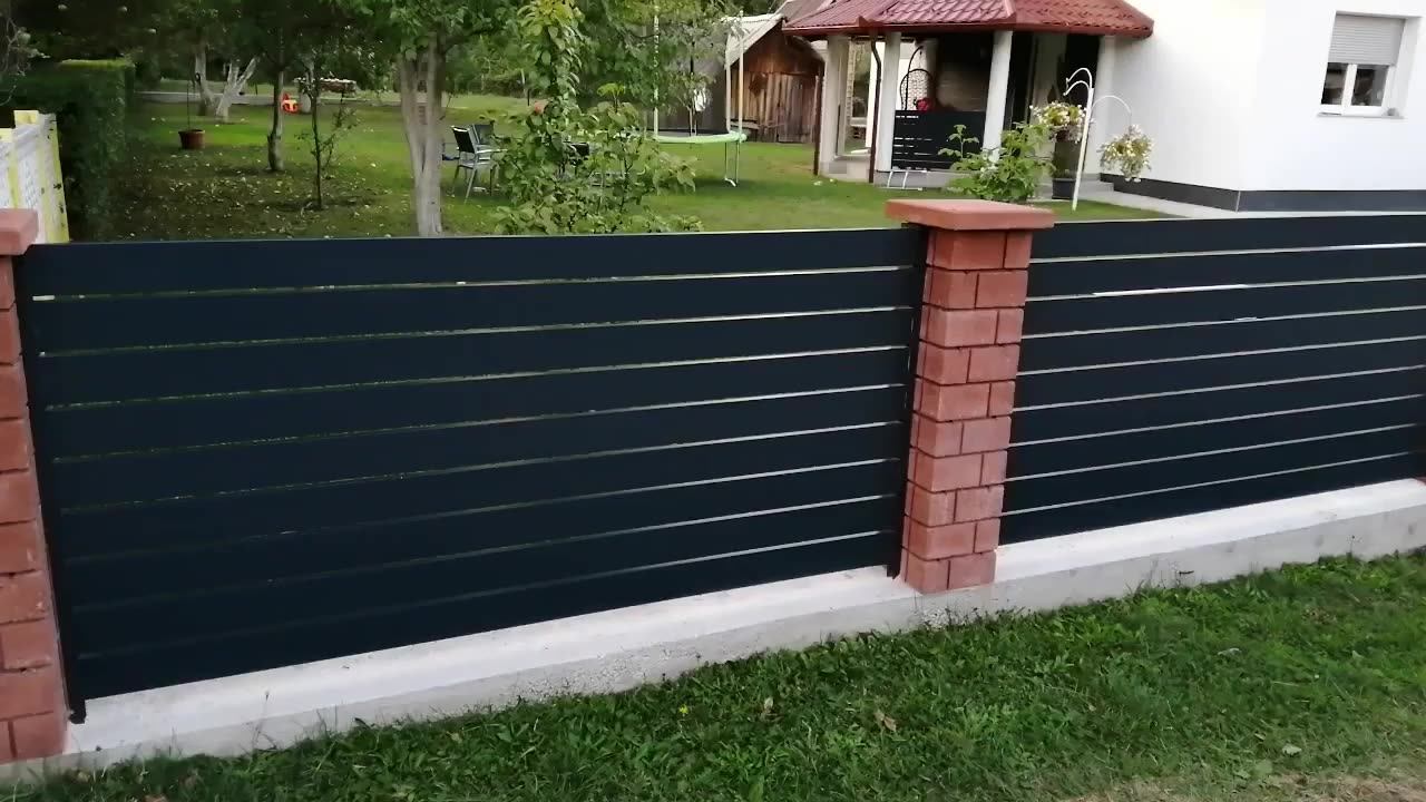 Slats Picket Garden 3d / Blade / Radiator Fence Panels Black Aluminum ...