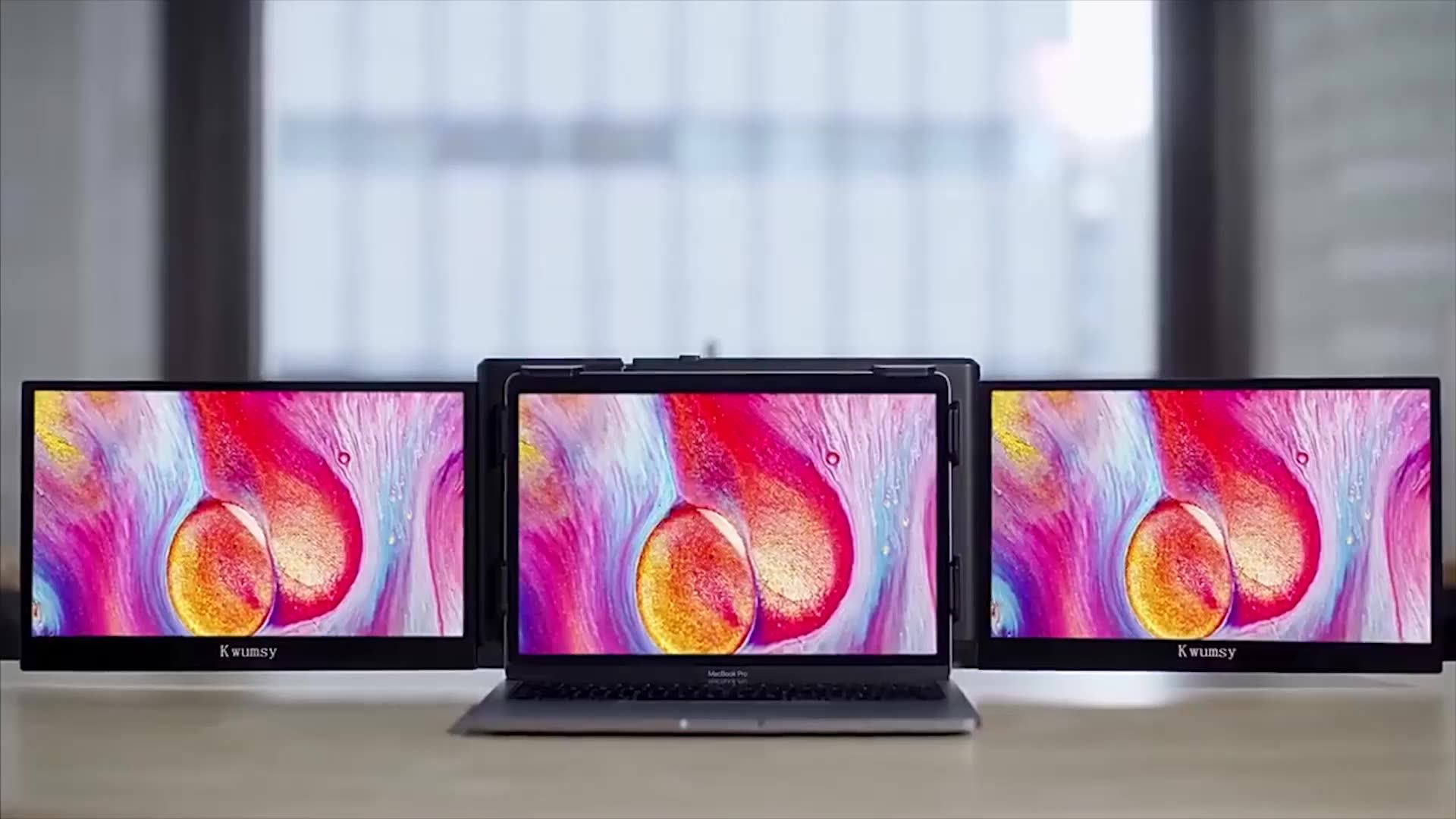 Triple Portable Monitor For Laptop,Fagomfer Ofiyaa P2 Pro 13.3" Laptop ...