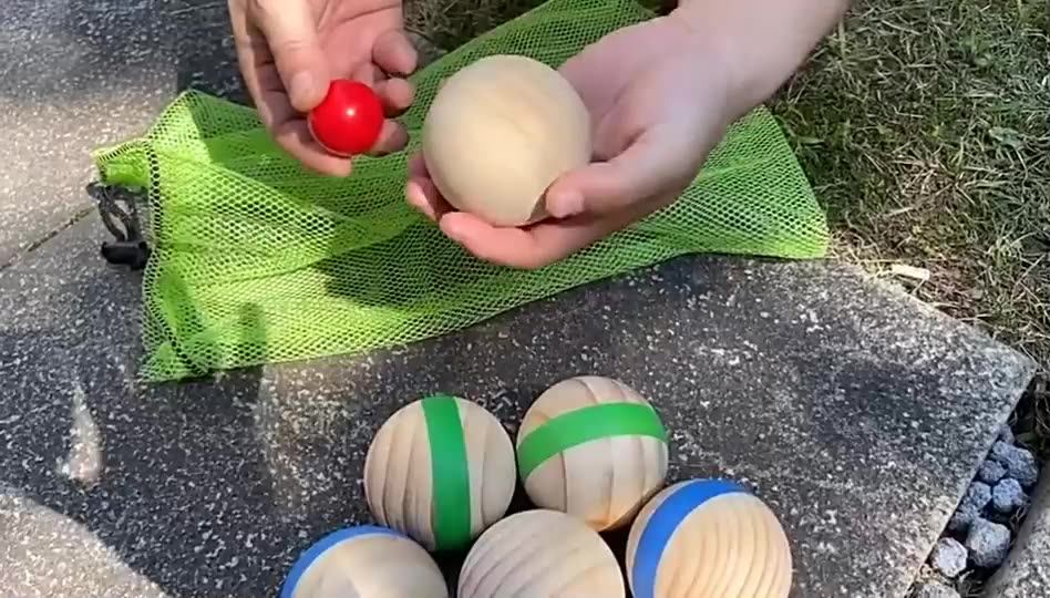 Wooden Petanque Bocce Boules Ball For Outdoor Playing Game Toy Set ...