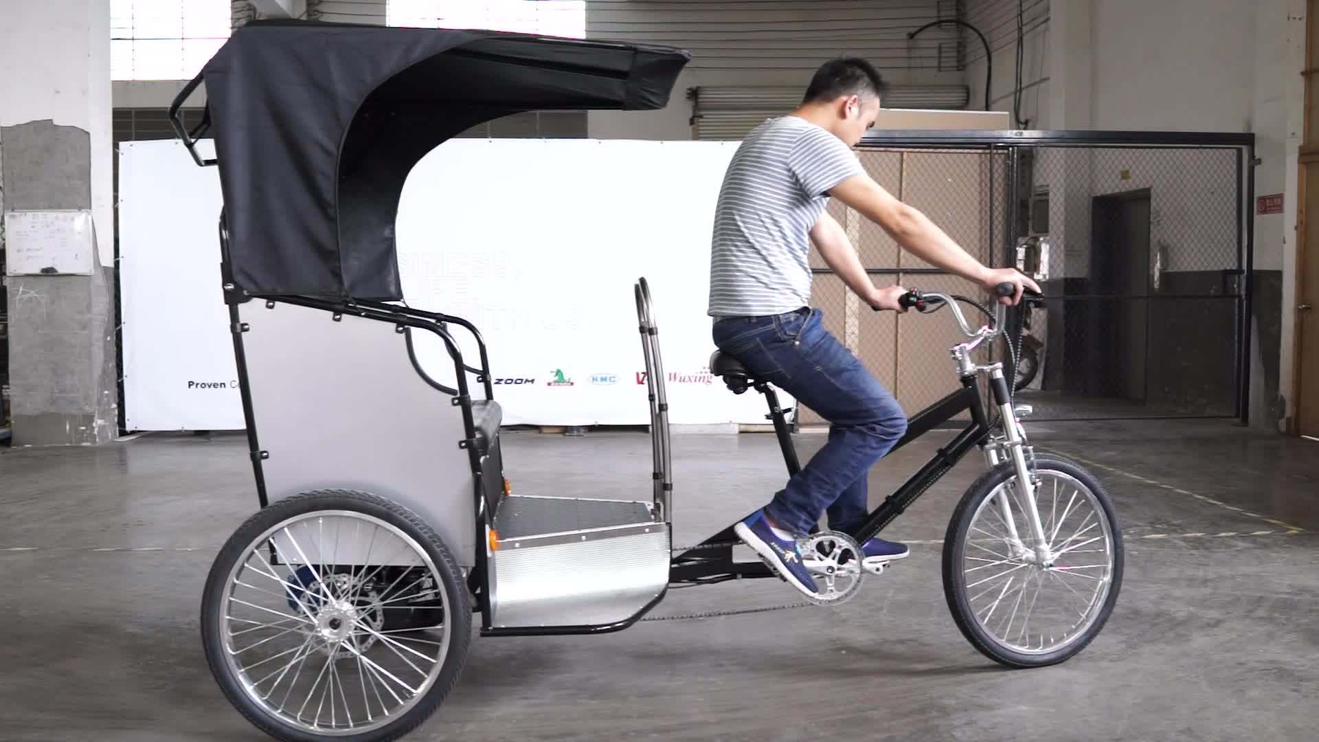 Electric Bicycle Rickshaw 3 Wheels Pedicab With Rain Cover - Buy ...