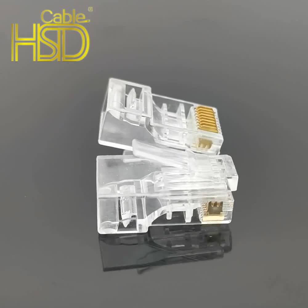 100 Unids/pack Cat6 Rj45 Red Ethernet Conector Macho De 8 Pines Cat 6 ...