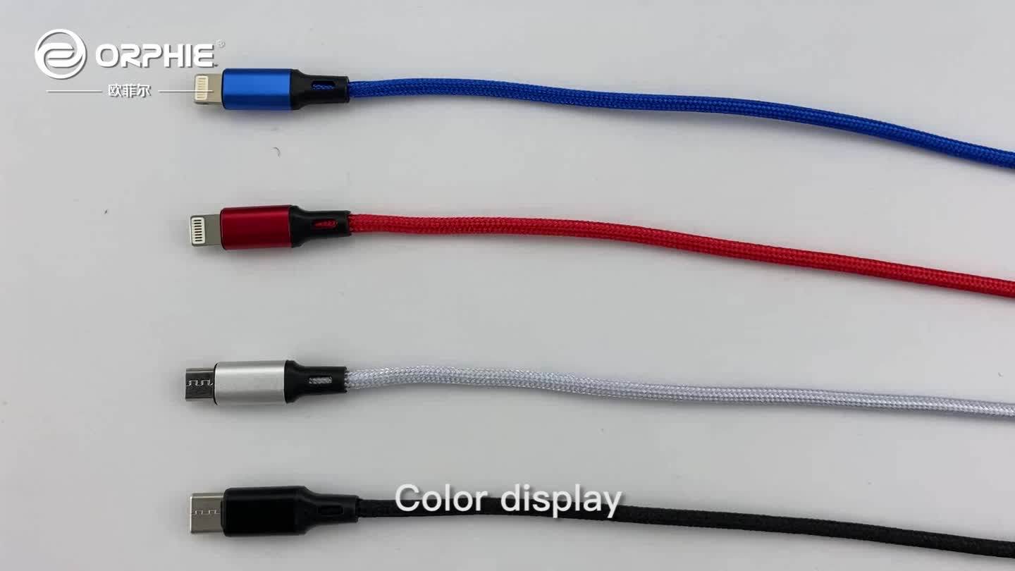Ce Rohs Usb Charging Cable 1m 2m 3m 2.4a Usb Fast Charging Multi Colors ...