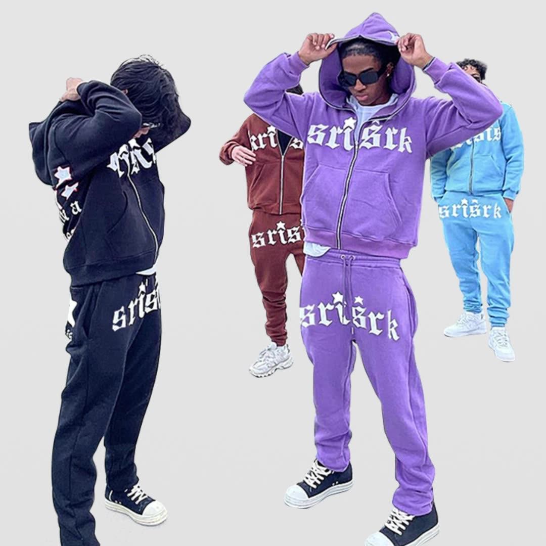 High Quality Unisex Stacked Sweat Pants Sweatsuit Cotton Hoodie And ...