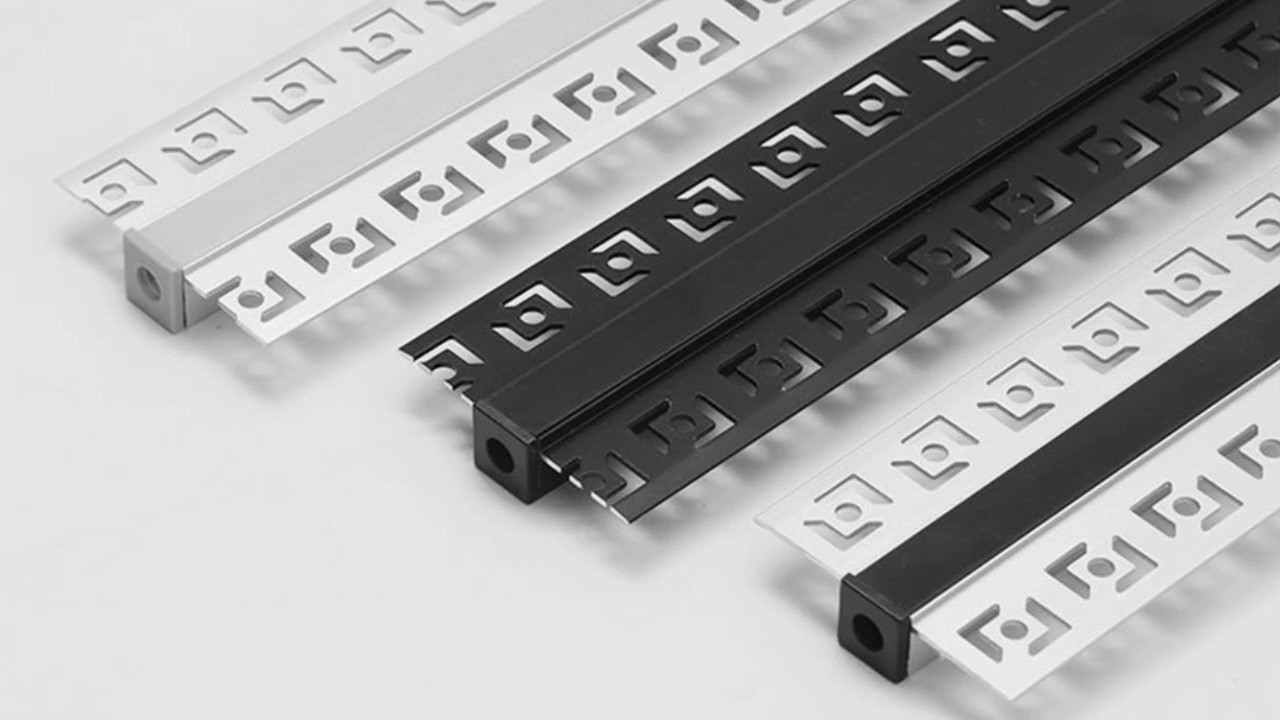 High Quality 13mm Width Recessed Plaster Led Profile Extrusion Black ...