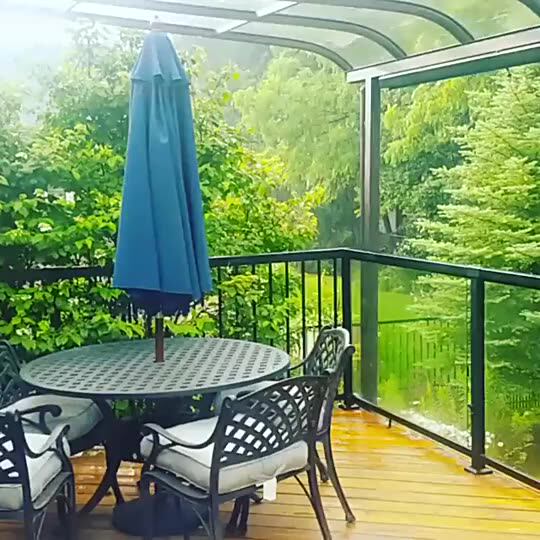 Outdoor Typhoon Windproof Aluminum Frame Terrace Awning Rain Canopy ...