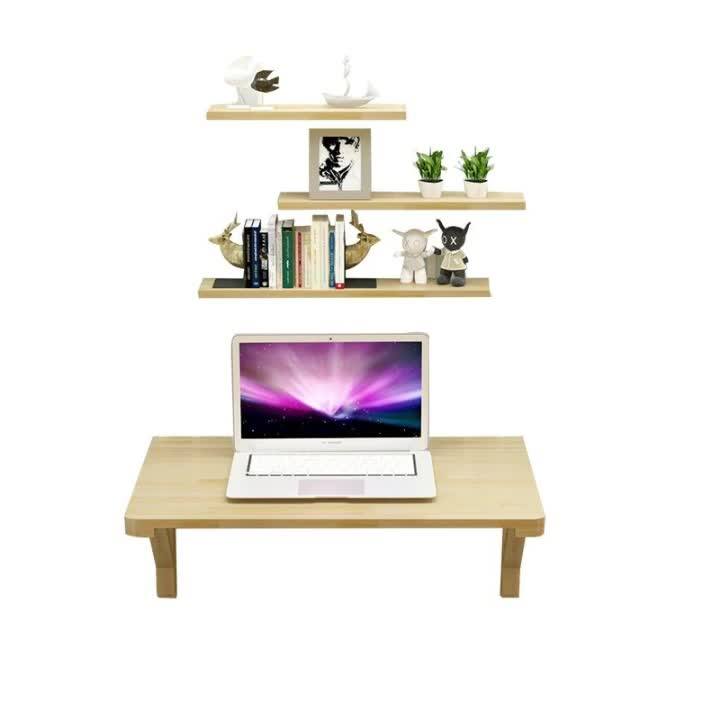Modern Simplicity Wooden Folding Wall- Mounted Table Bookcase - Buy ...