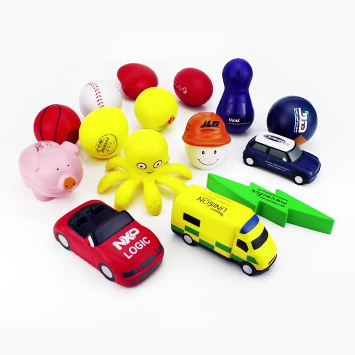Pu Foam Round Soft Custom Logo Stress Ball For Toy Gifts Eco Egg Brain ...