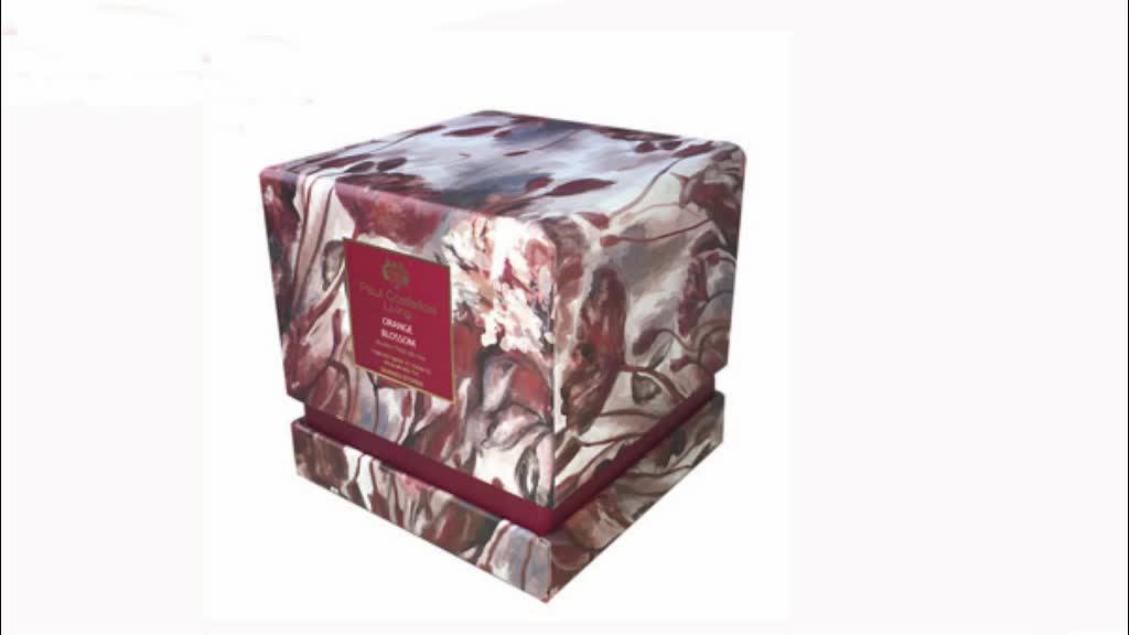 Printed Colorful Luxury Candle Set Square Tumbler Candle Box For Candle ...