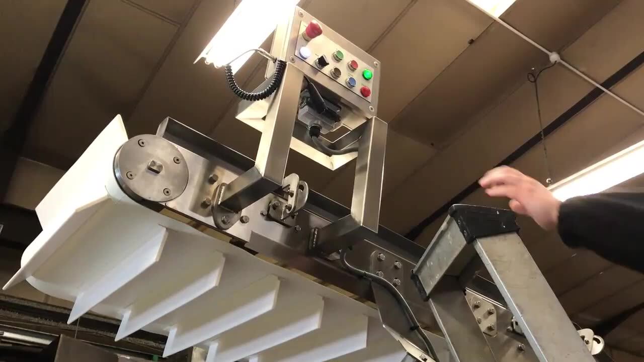 Food Grade Table Top Chains Inclined Conveyor System For Food ...