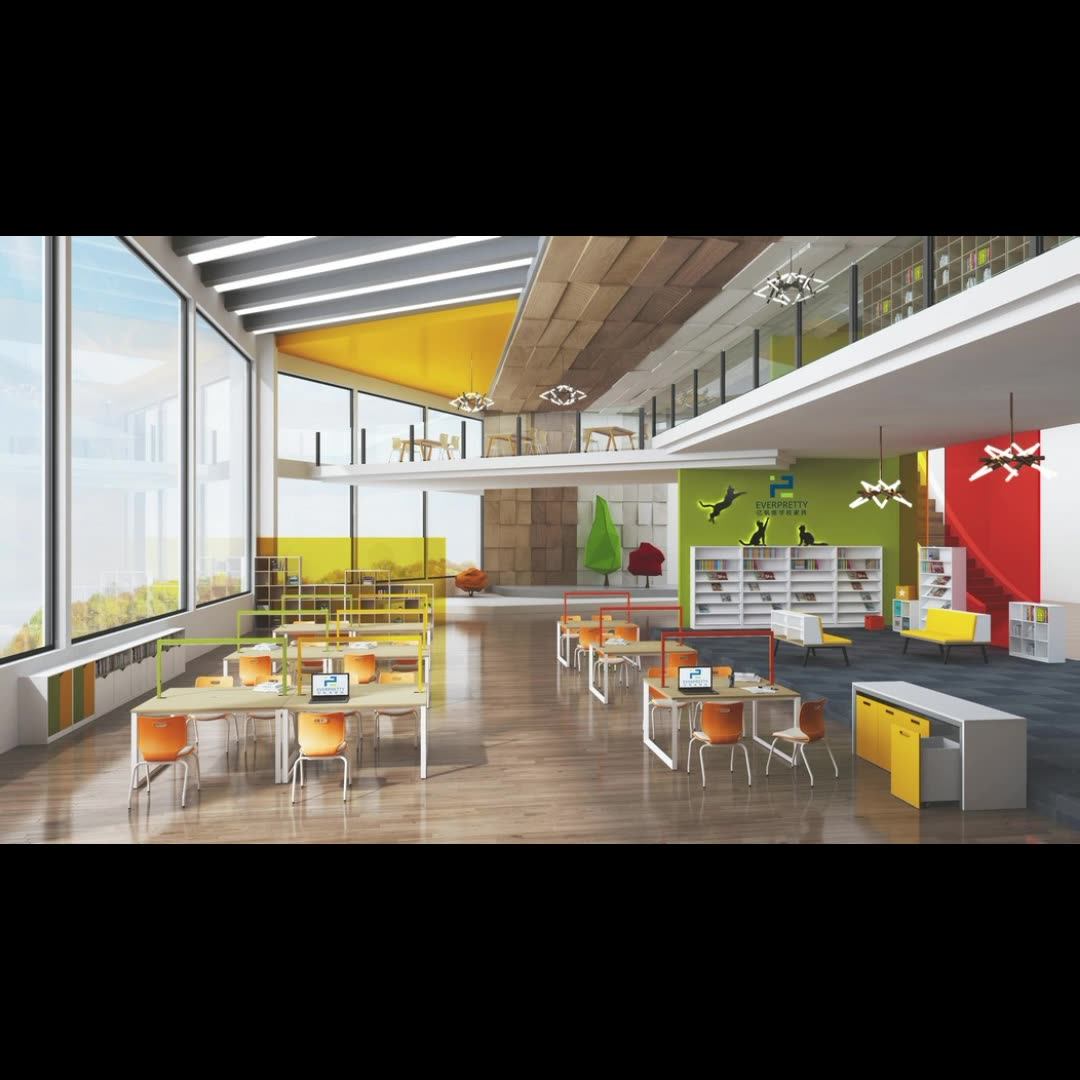 Modern Library Reading Room Table Student Library Study Carrels, View ...