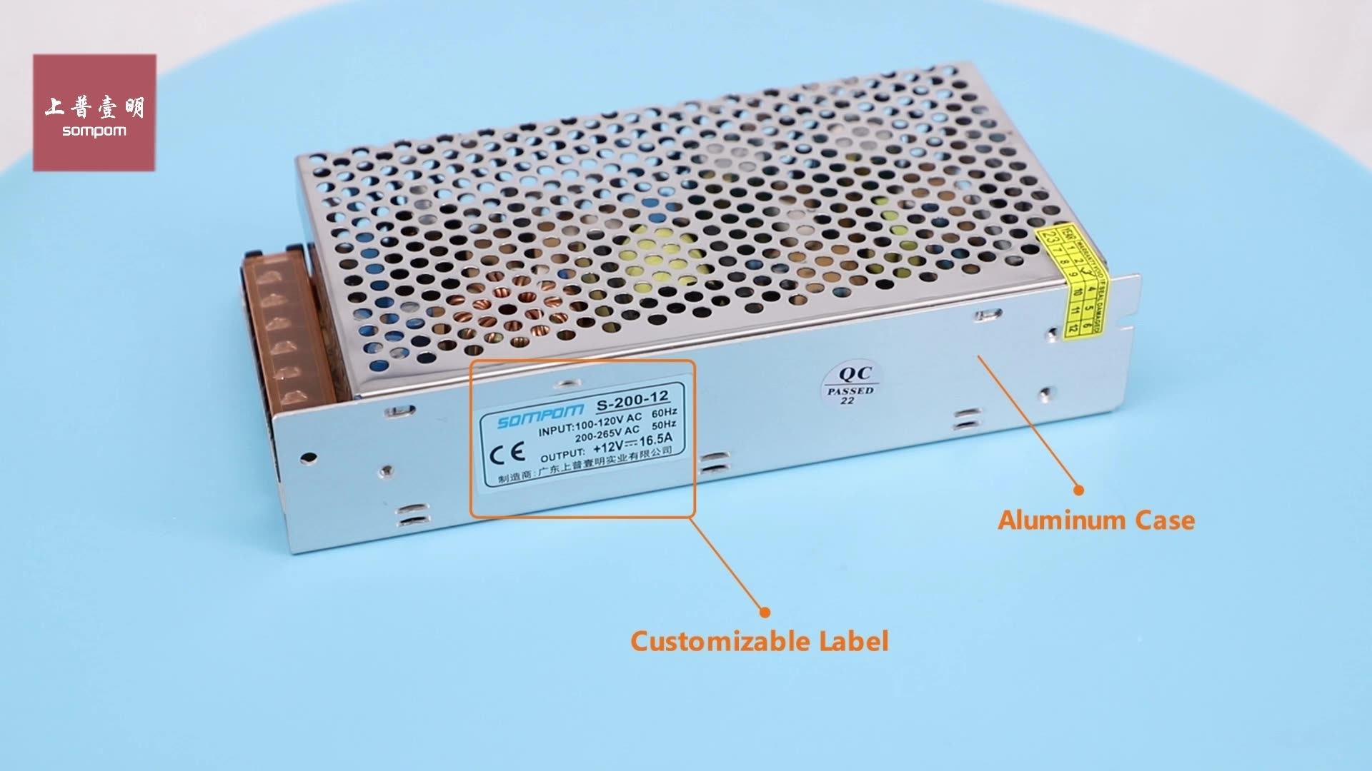 110/220v Ac To Dc 12v 16.5a 200w Switching Power Supply Smps 12v ...