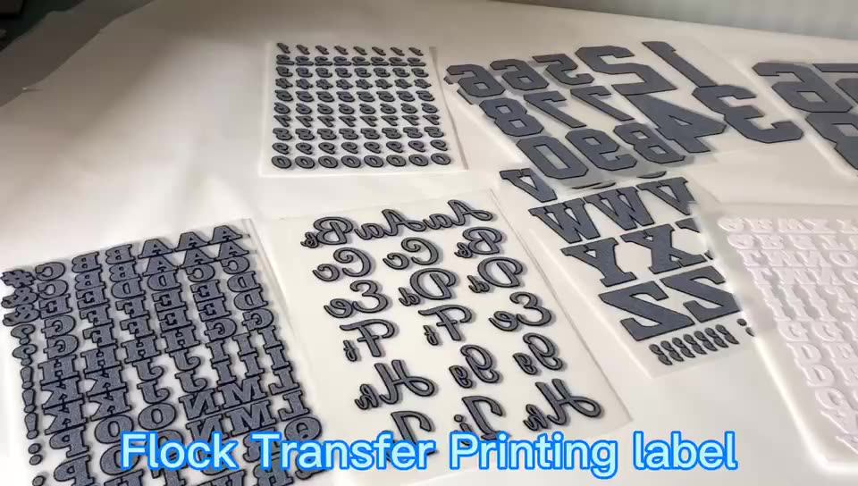 Custom Ironing Soft Flock 3d Letters Sticker Heat Transfer Printing For ...