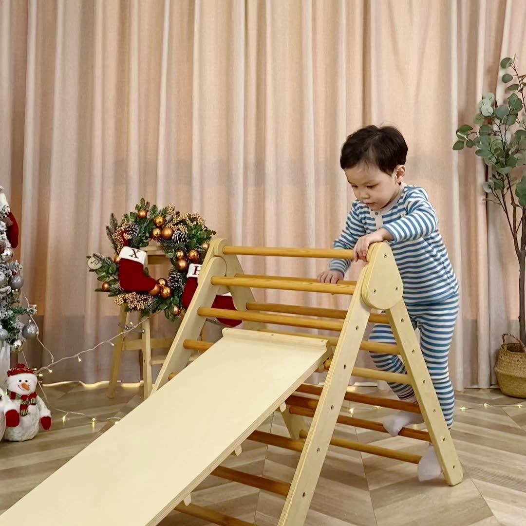 Wooden Montessori Piklers Triangle Toddler Climbing Pickler Triangle ...