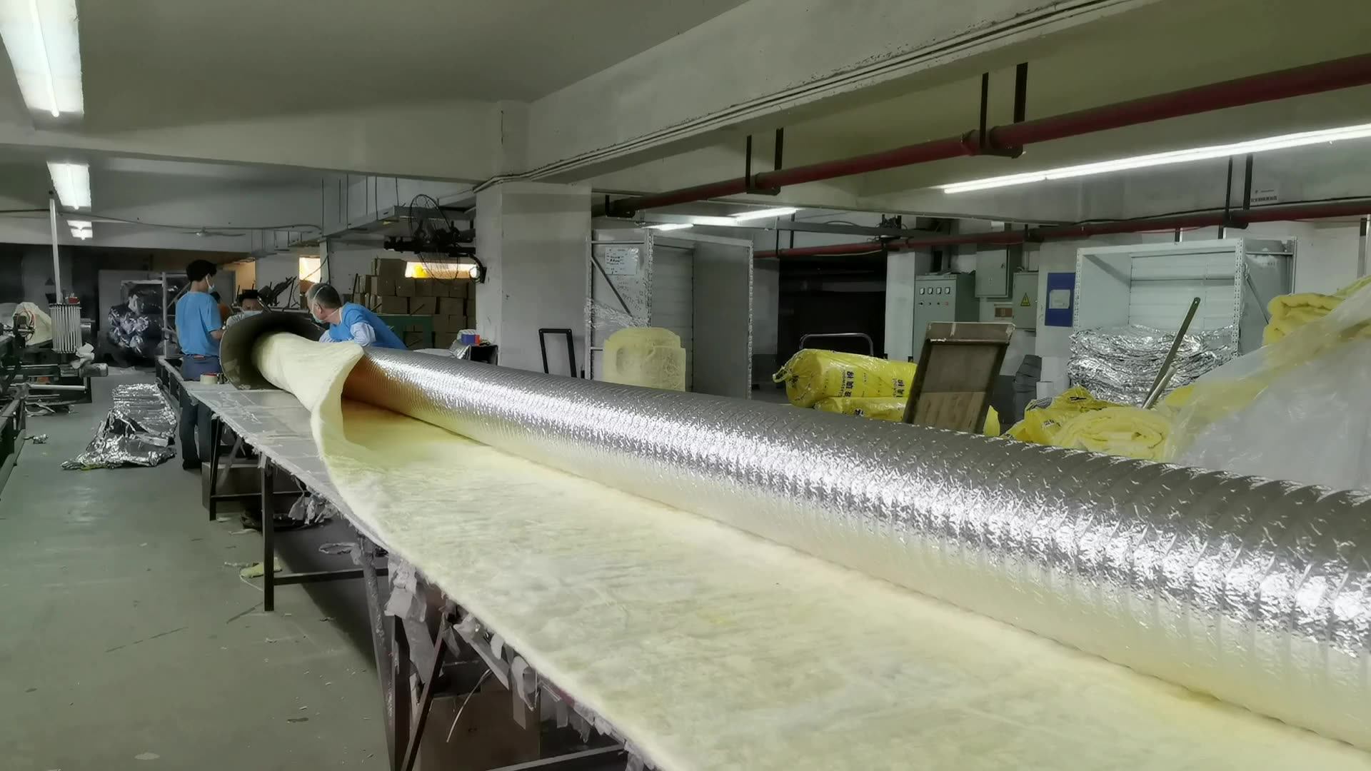 Air Ventilating Insulated Duct Pipe With Fireproof Foil Jacket Aluminum ...