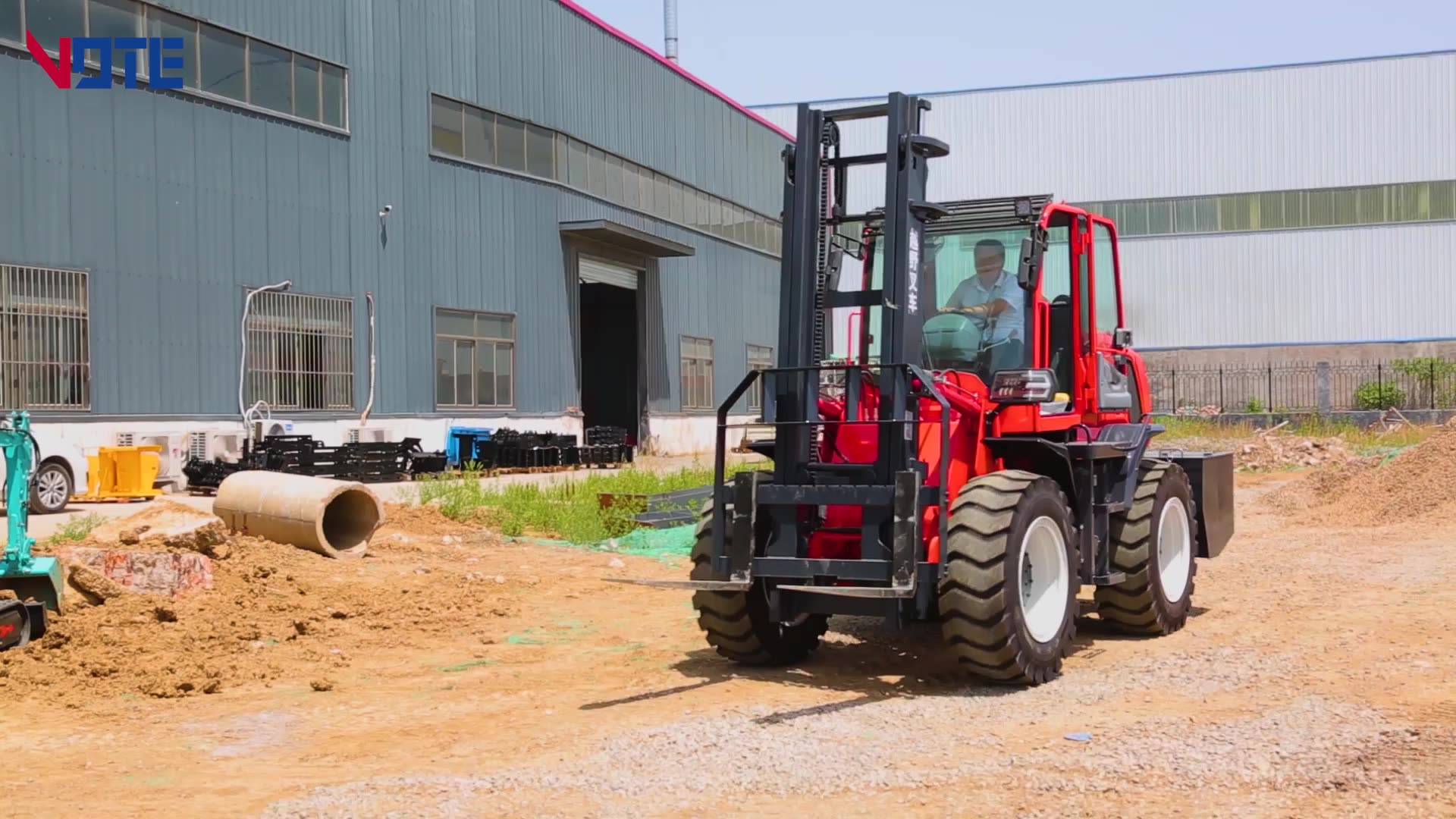 China 4x4 Drive Forklift Off Road Four Wheel Drive All Terrain Forklift 6 M Handling Equipment ...